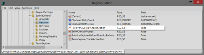 Changing the Default TFS Check-in Action | Didactic Code